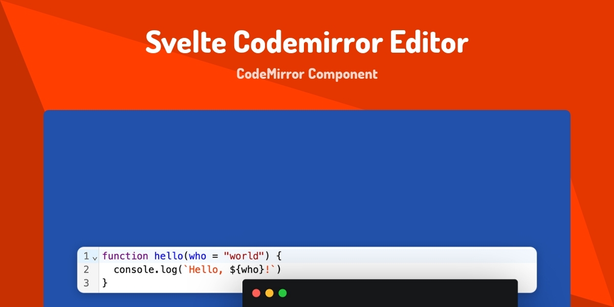 Svelte Codemirror Editor Codemirror Component Made With Svelte